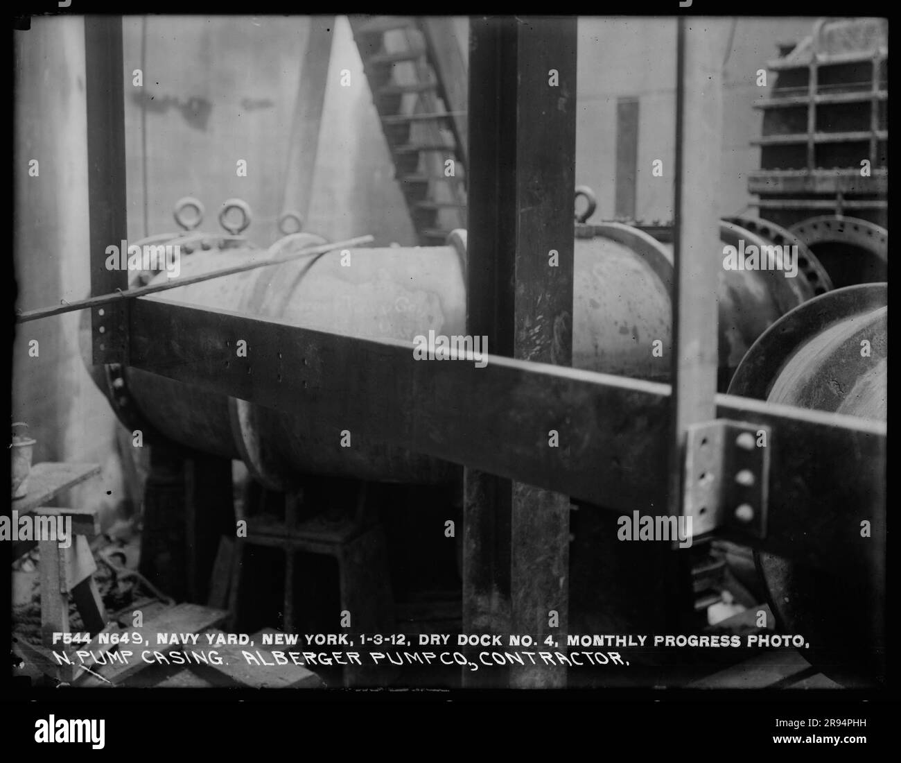 Dry Dock Number 4, Monthly Progress Photo, North Pump Casing, Alberger ...