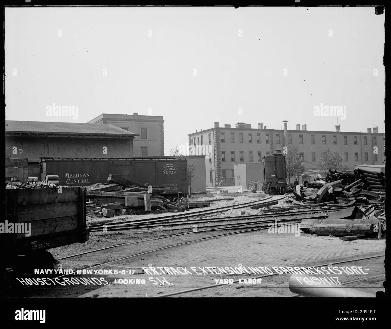 Railroad Track Extension into Barracks (Store-House) Grounds, Looking ...