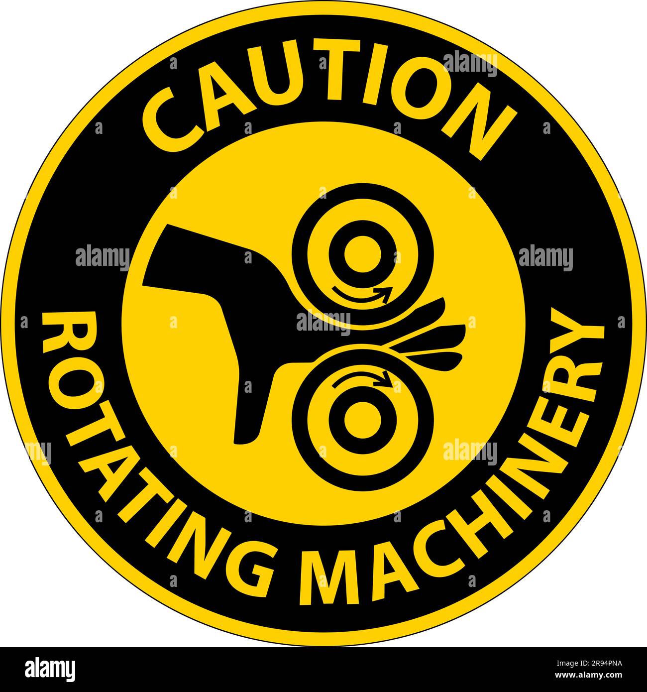 Caution Sign Rotating Machinery Keep Hands Away Stock Vector Image ...