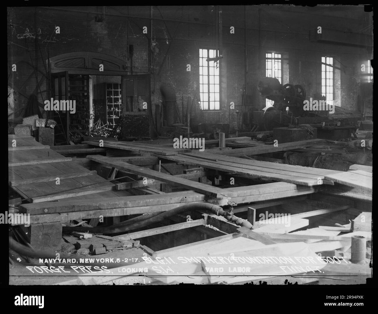 Building 11 Smithery Foundation for 1500T Forge Press Looking Southwest ...