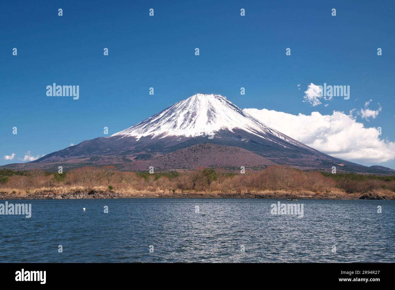 Lake Shojin and Mt Stock Photo - Alamy