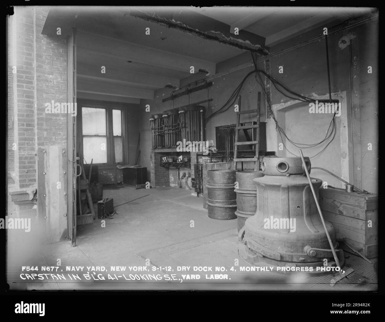 Dry Dock Number 4, Monthly Progress Photo, Capstan in Building 41 ...