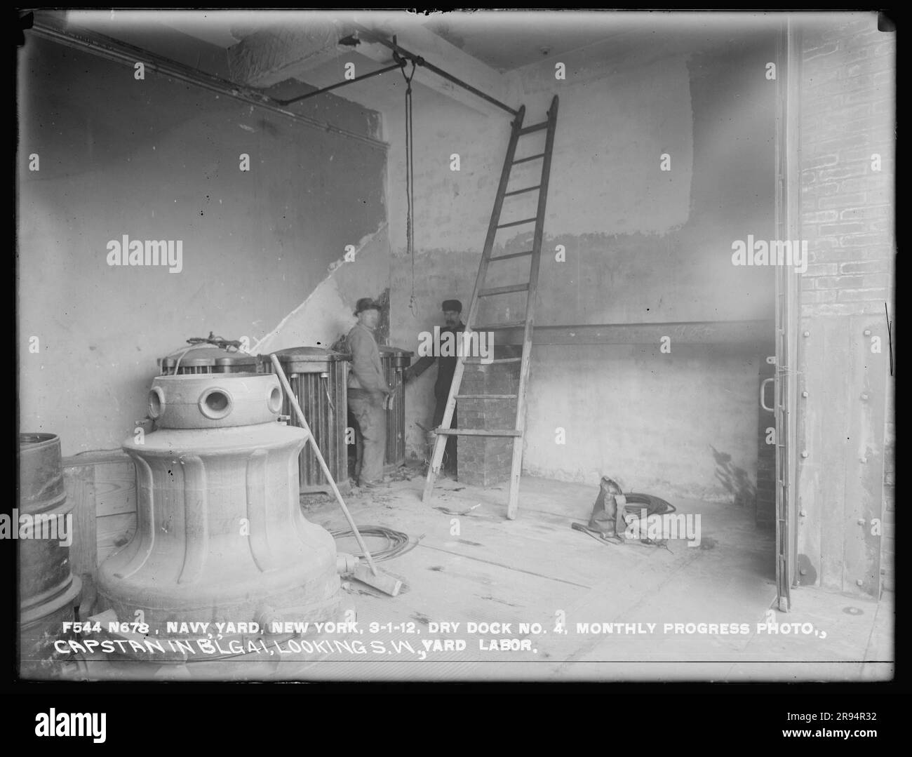 Dry Dock Number 4, Monthly Progress Photo, Capstan in Building 41 ...