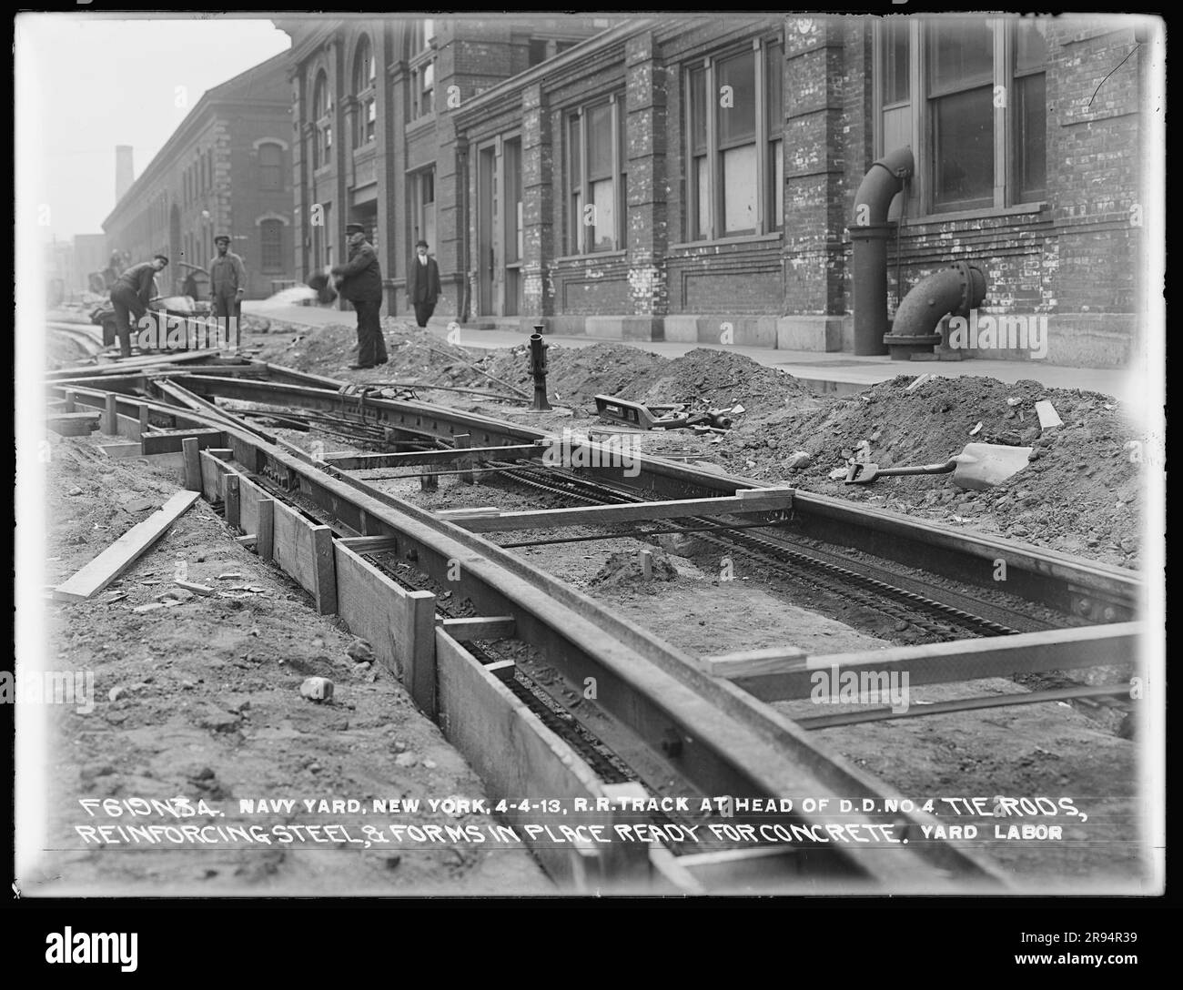 Railroad Track at Head of Dry Dock Number 4, Tie Rods, Reinforcing ...