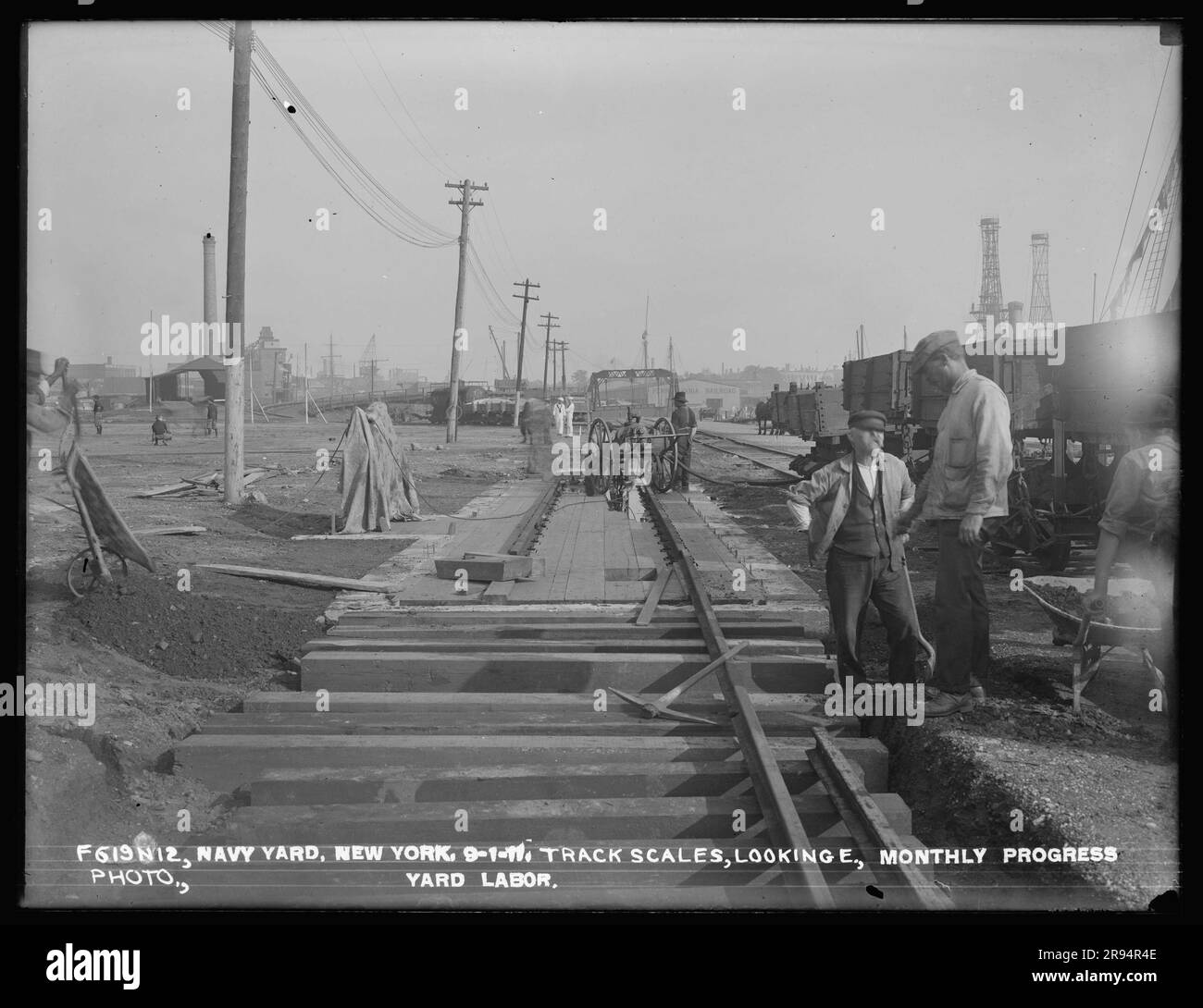 Track Scales, Looking East, Monthly Progress Photo, Yard Labor. Glass ...