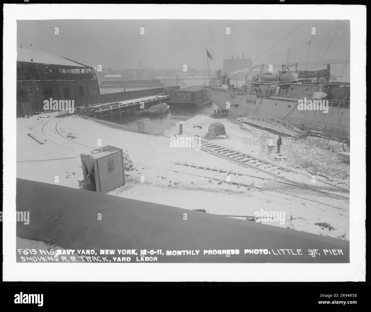 Monthly Progress Photo, Little Street Pier, Showing Railroad Track ...