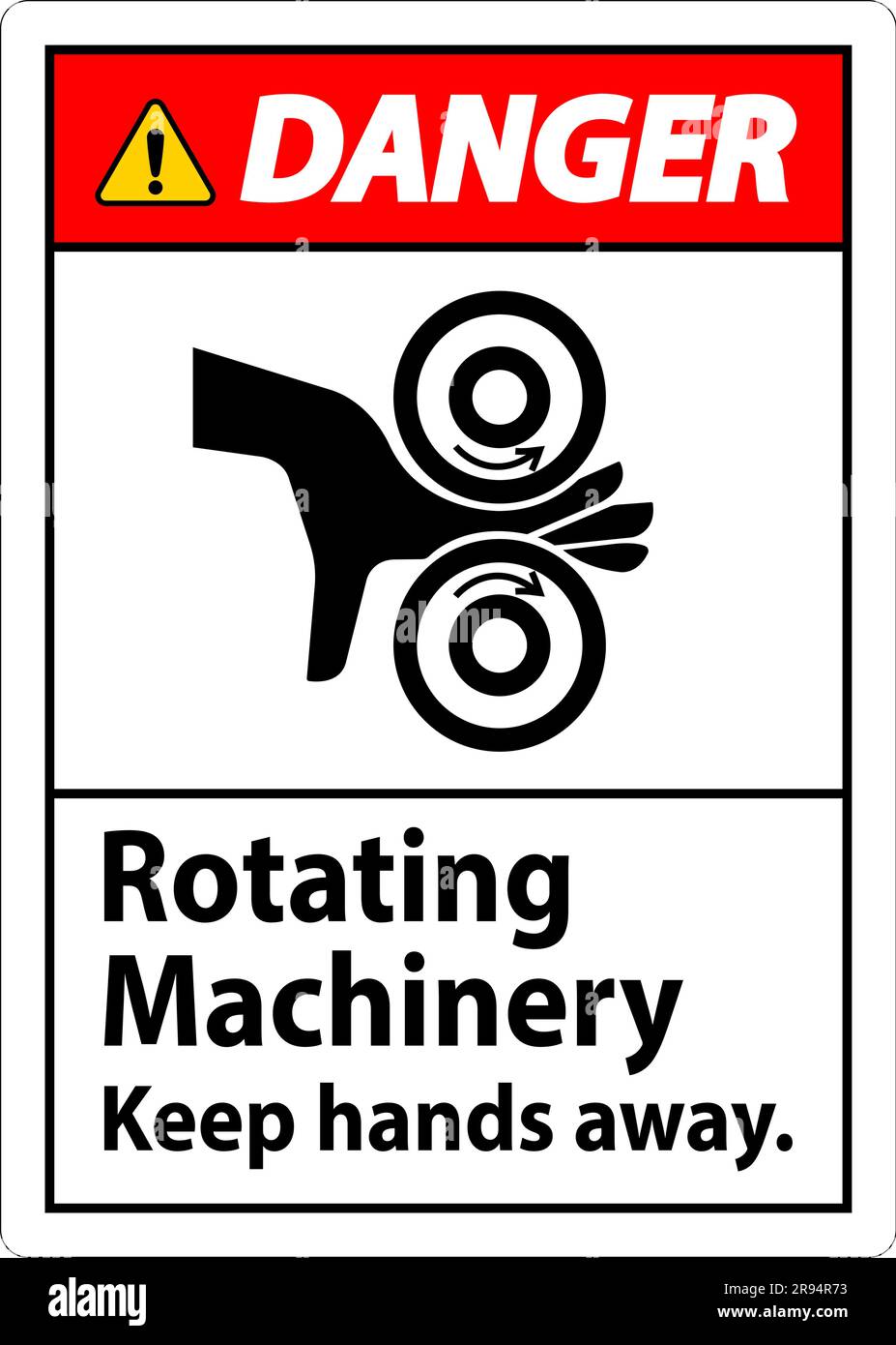 Danger Sign Rotating Machinery Keep Hands Away Stock Vector Image & Art ...