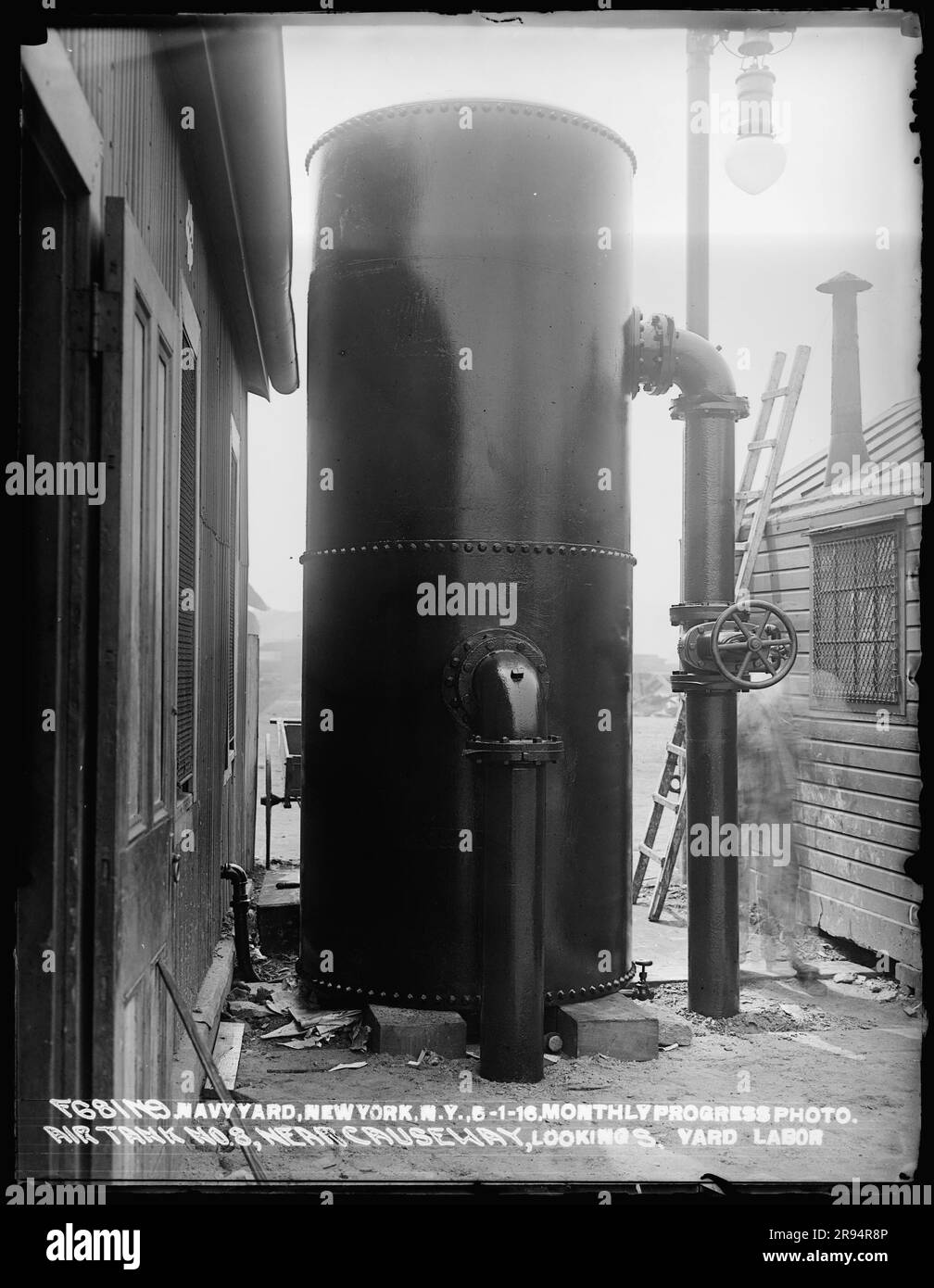 Monthly Progress Photo, Air Tank Number 8, Near Causeway, Looking South ...