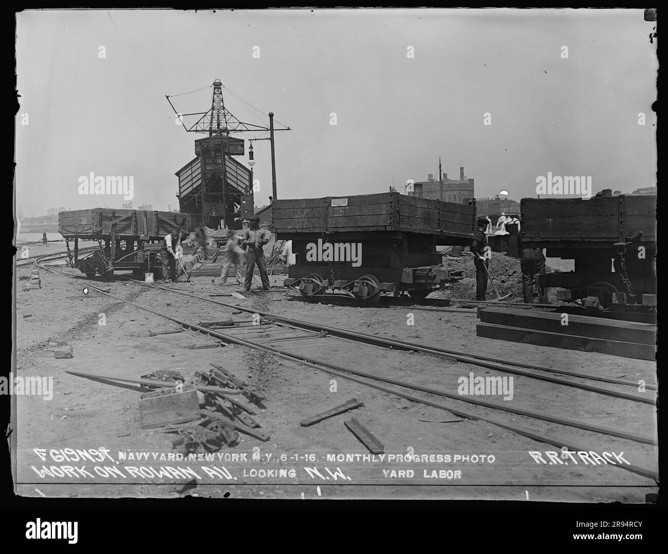 Monthly Progress Photo, Railroad Track Work on Rowan Avenue, Looking ...
