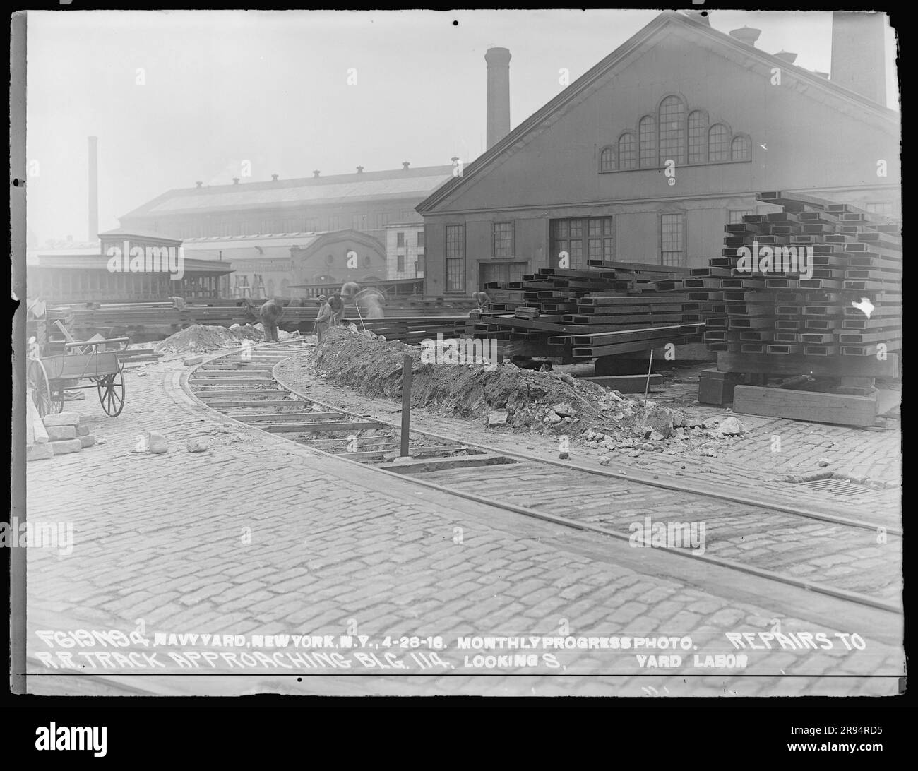 Monthly Progress Photo, Repairs to Railroad Track Approaching Building ...
