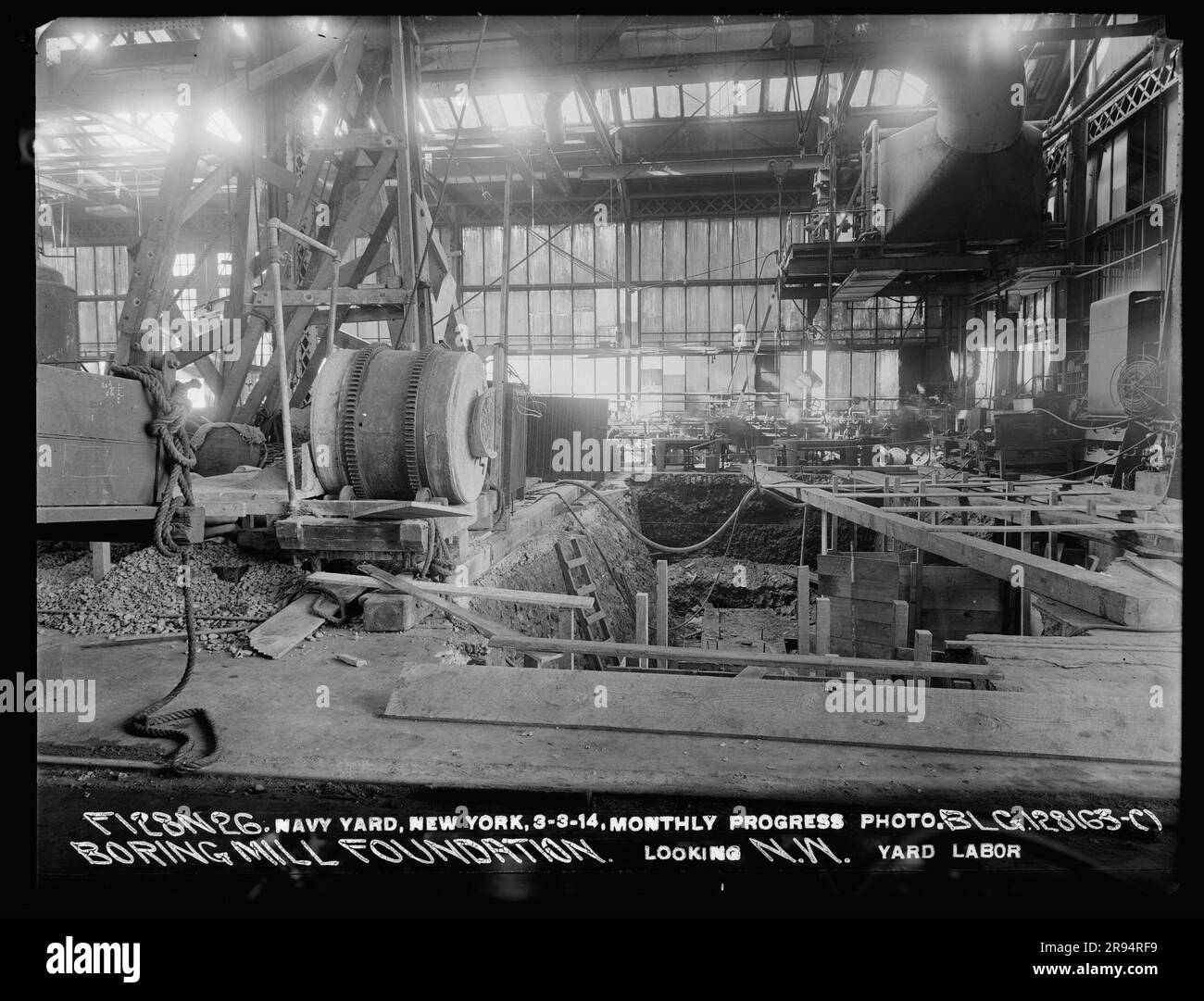 Monthly Progress Photo, Building 128 (63-C), Boring Mill Foundation ...