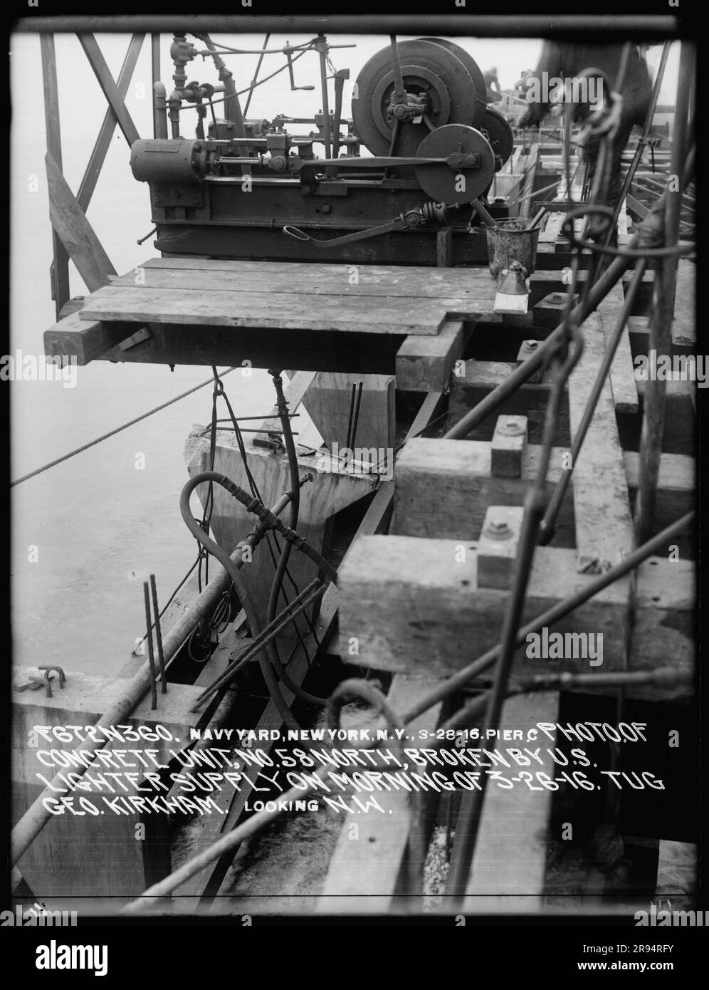 Pier C, Photo of Concrete Unit, Number 58 North, Broken by U. S ...