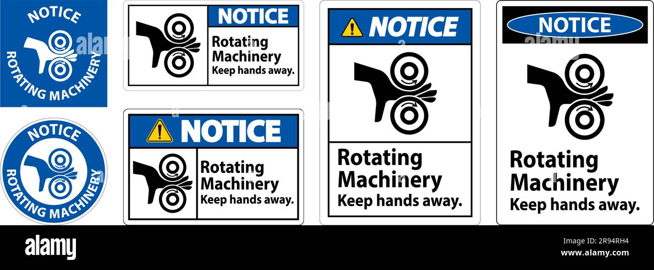 Notice Sign Rotating Machinery Keep Hands Away Stock Vector Image & Art ...