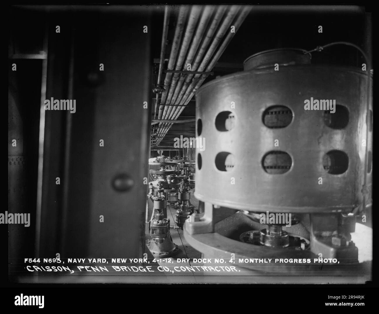 Dry Dock Number 4, Monthly Progress Photo, Caisson, Penn Bridge Company ...