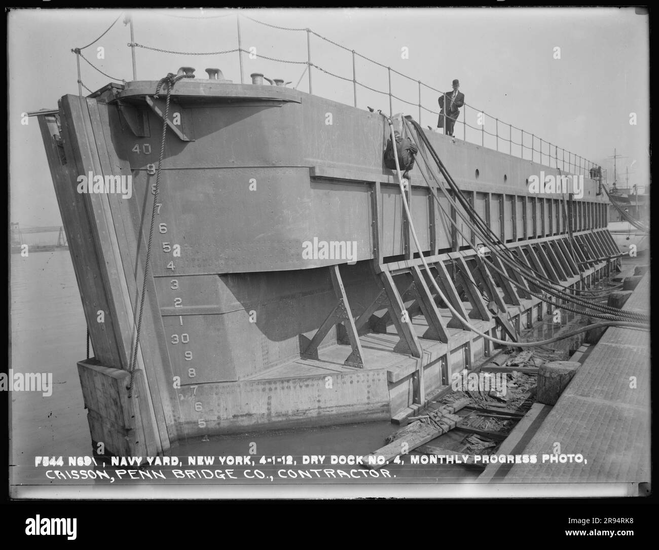 Dry Dock Number 4, Monthly Progress Photo, Caisson, Penn Bridge Company ...