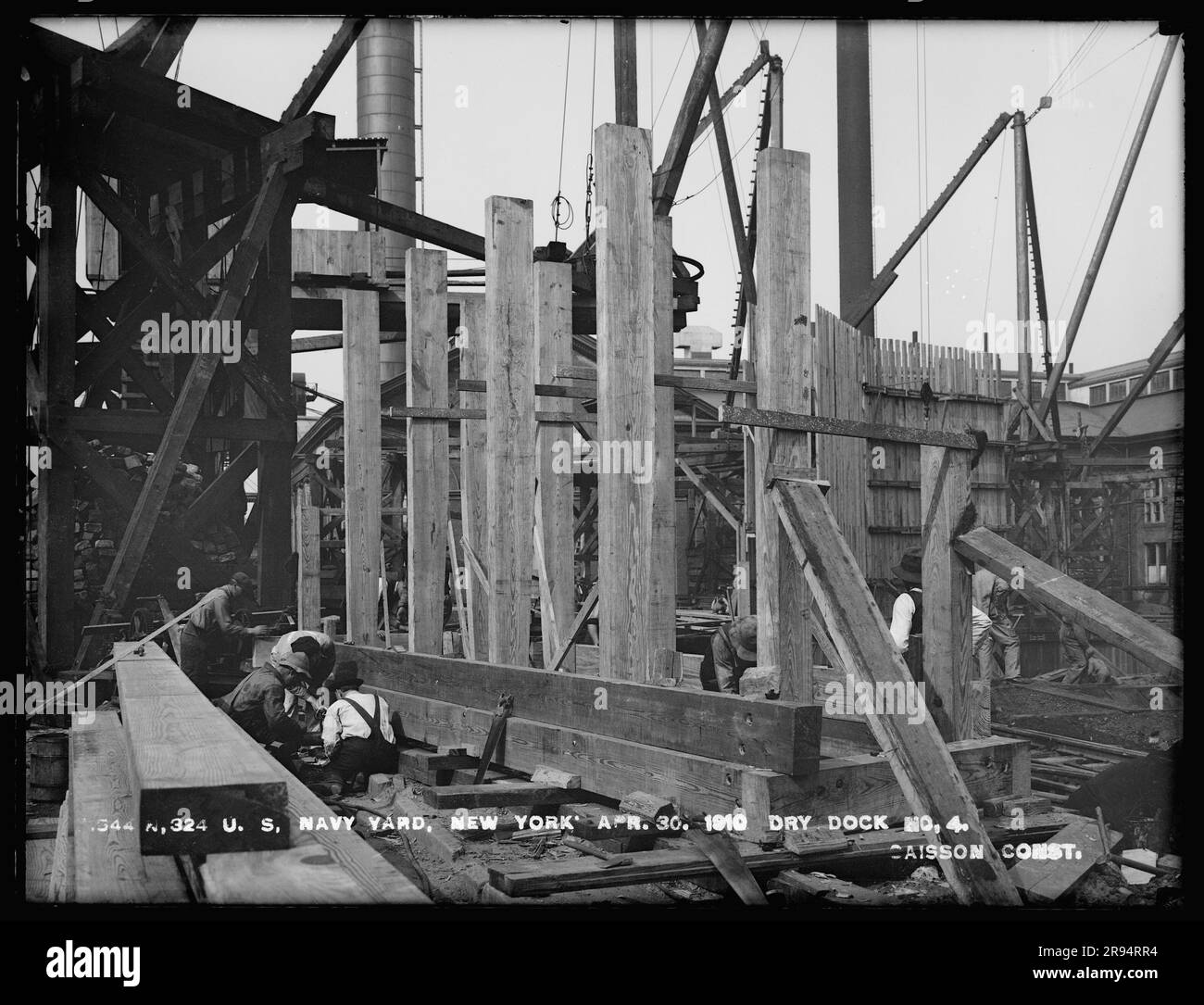 Dry Dock Number 4, Caisson Construction. Glass Plate Negatives of the ...