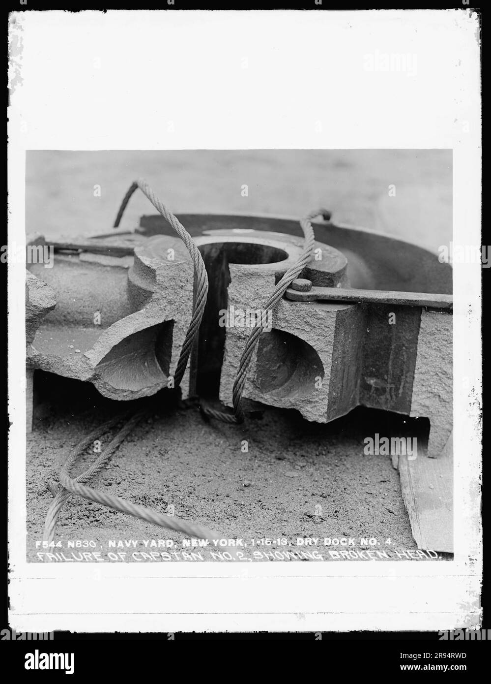 Dry Dock Number 4, Failure of Capstan Number 2, Showing Broken Head ...