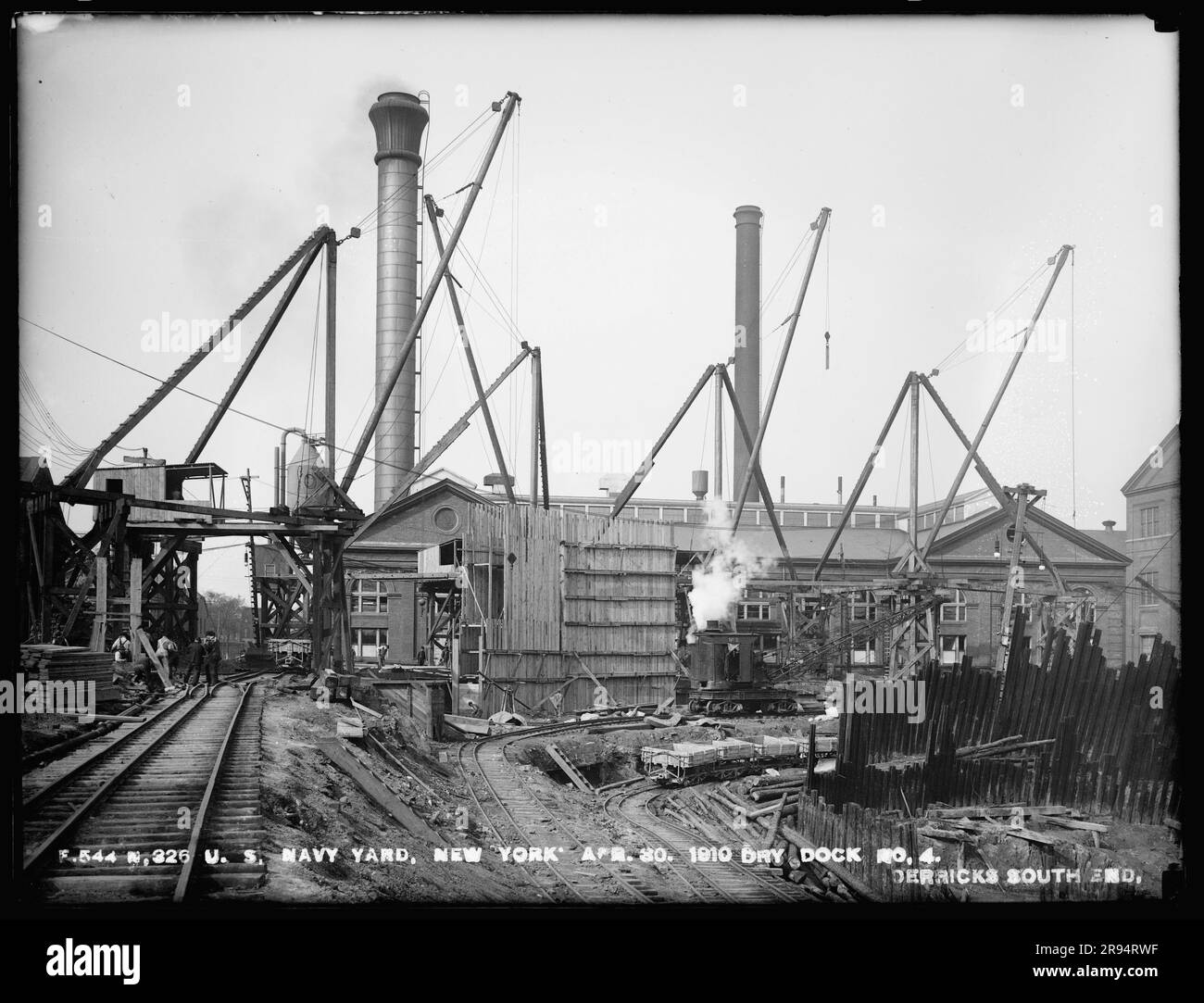 Dry Dock Number 4, Derricks South End. Glass Plate Negatives of the ...