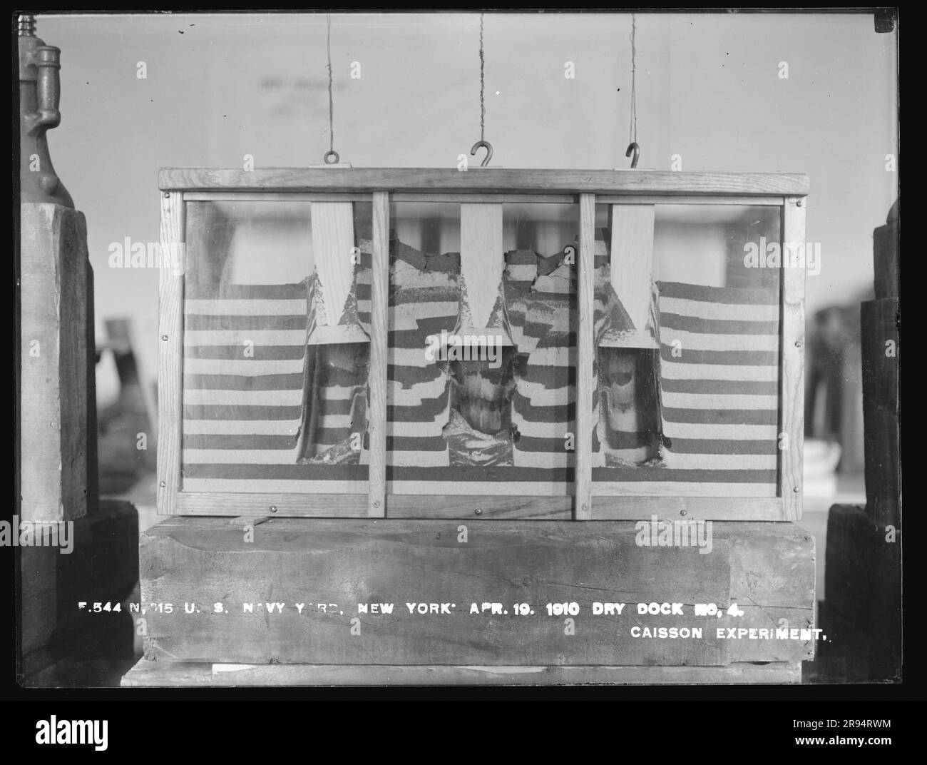 Dry Dock Number 4, Caisson Experiment. Glass Plate Negatives of the ...