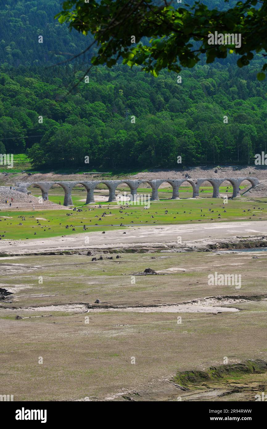 Taushubetsu River Bridge at Lake Nukabira Stock Photo - Alamy