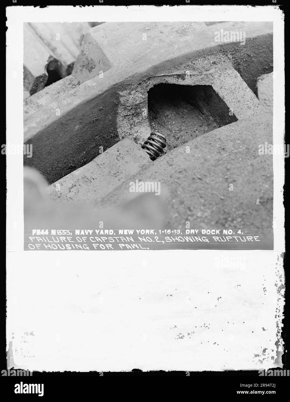 Dry Dock Number 4, Failure of Capstan Number 2, Showing Rupture of ...
