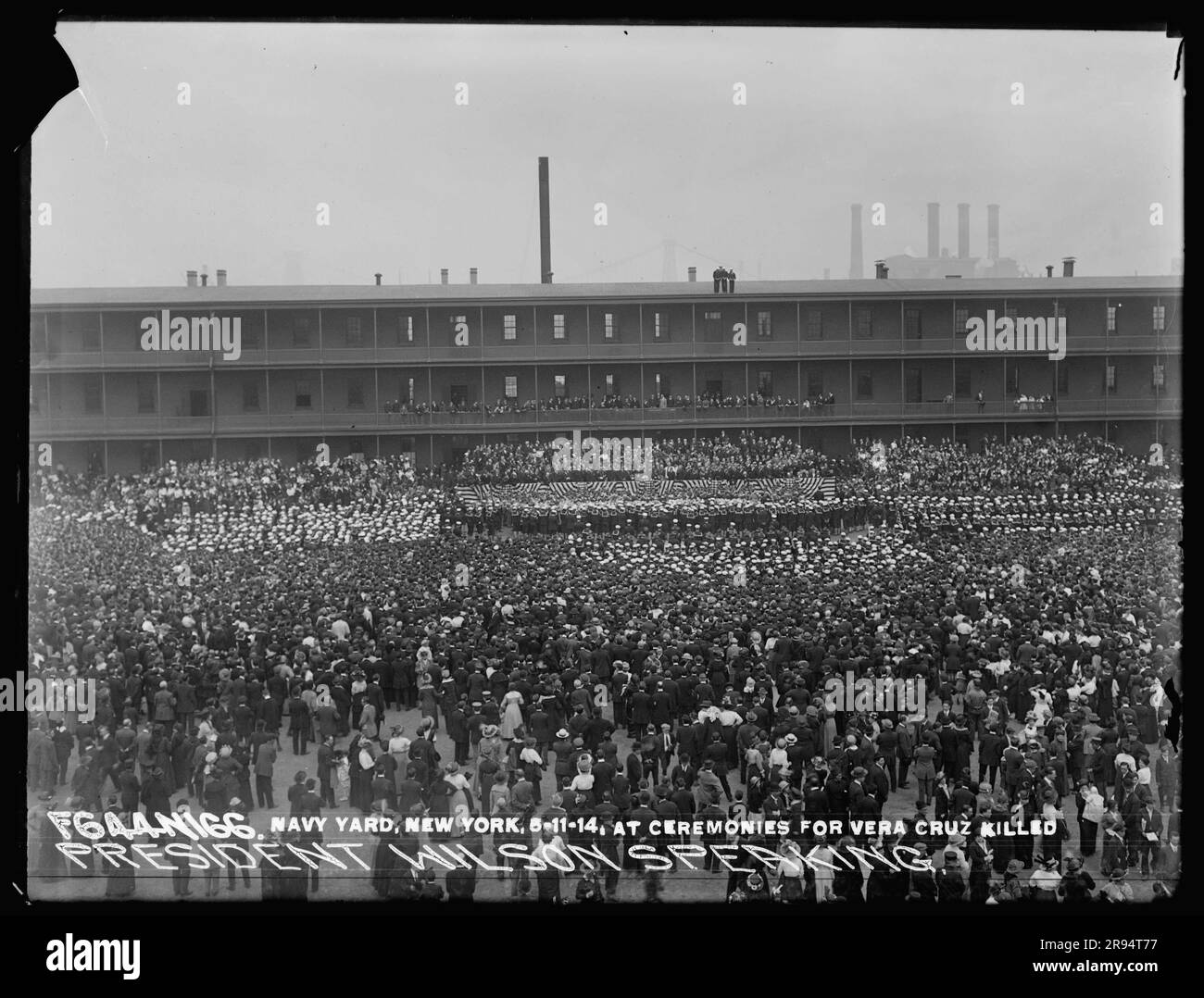 At Ceremonies for Vera Cruz Killed - President Wilson Speaking. Glass ...
