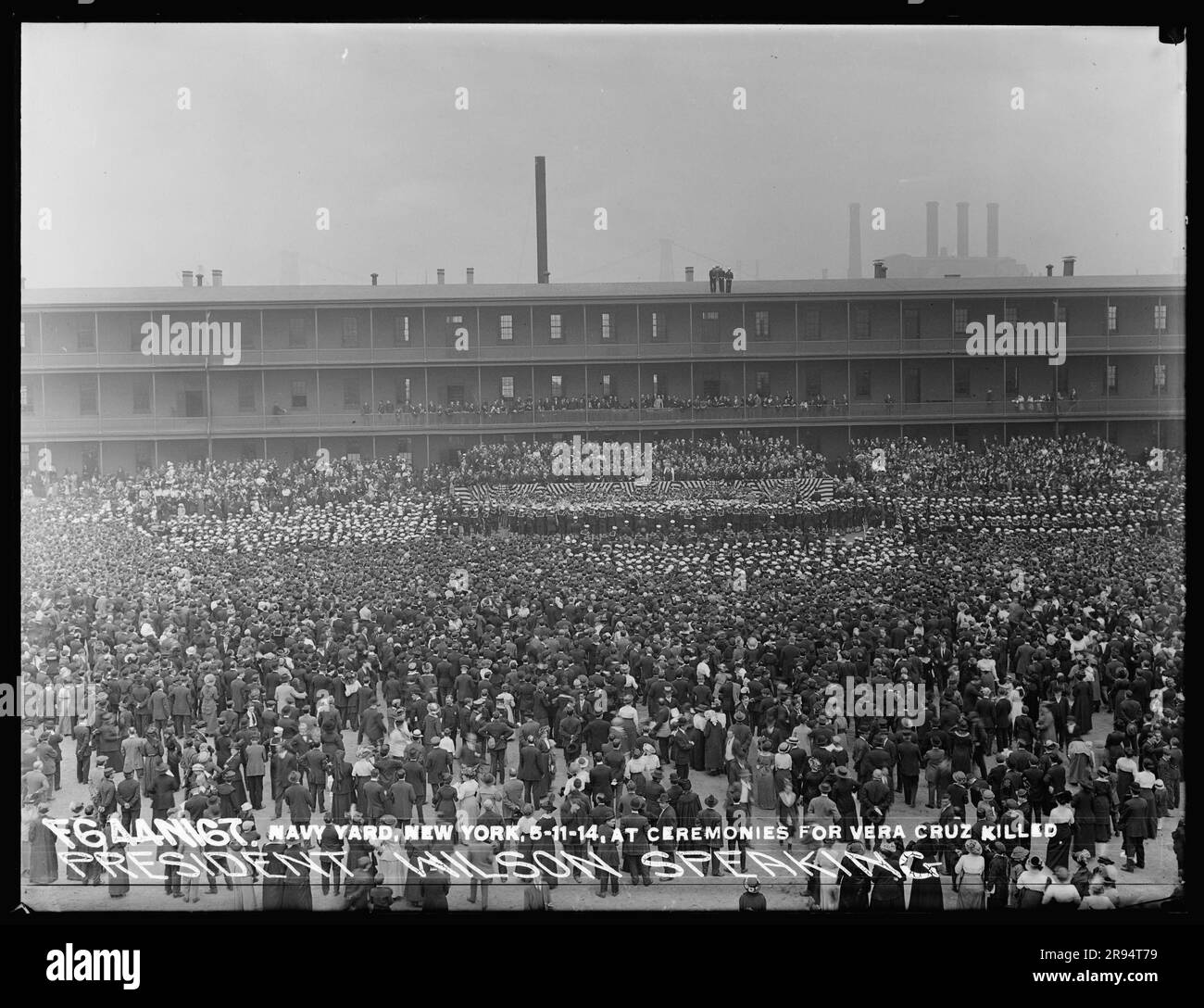 At Ceremonies for Vera Cruz Killed - President Wilson Speaking. Glass ...