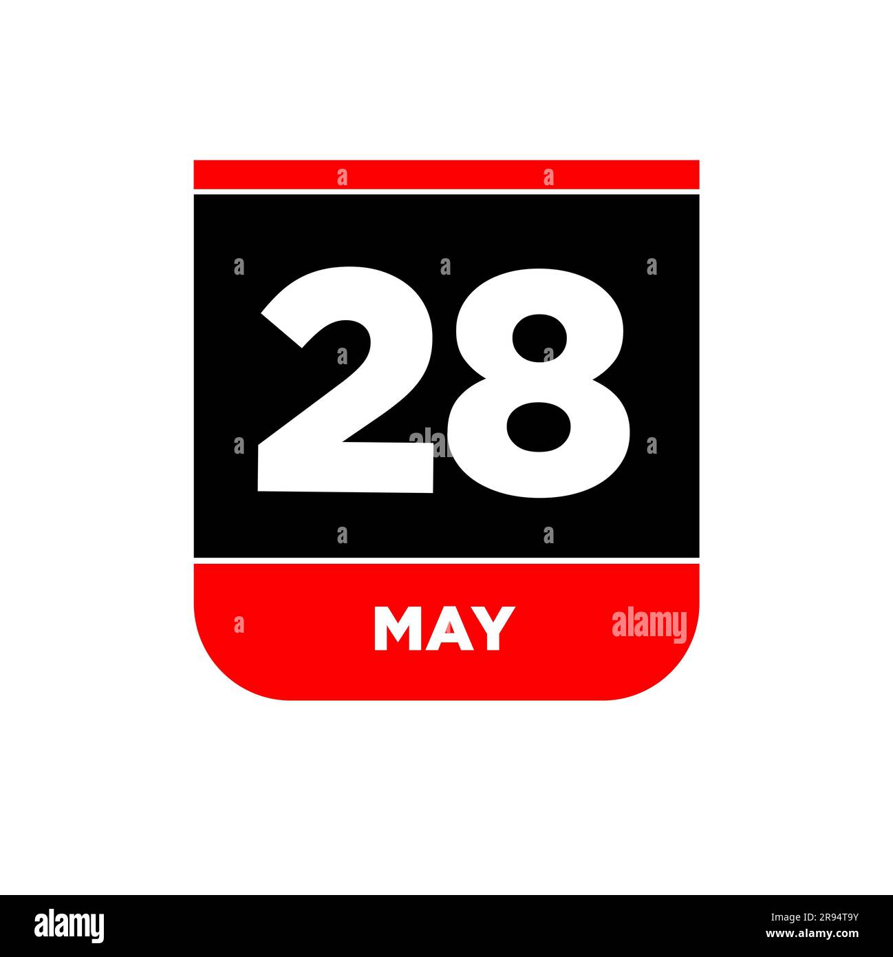 A vector illustration of a monthly calendar for May 28, on a white ...