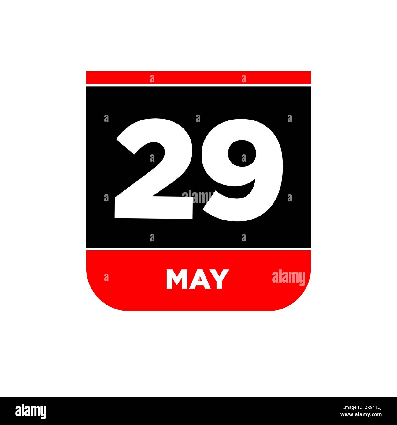 A vector illustration of a monthly calendar for May 29, on a white ...