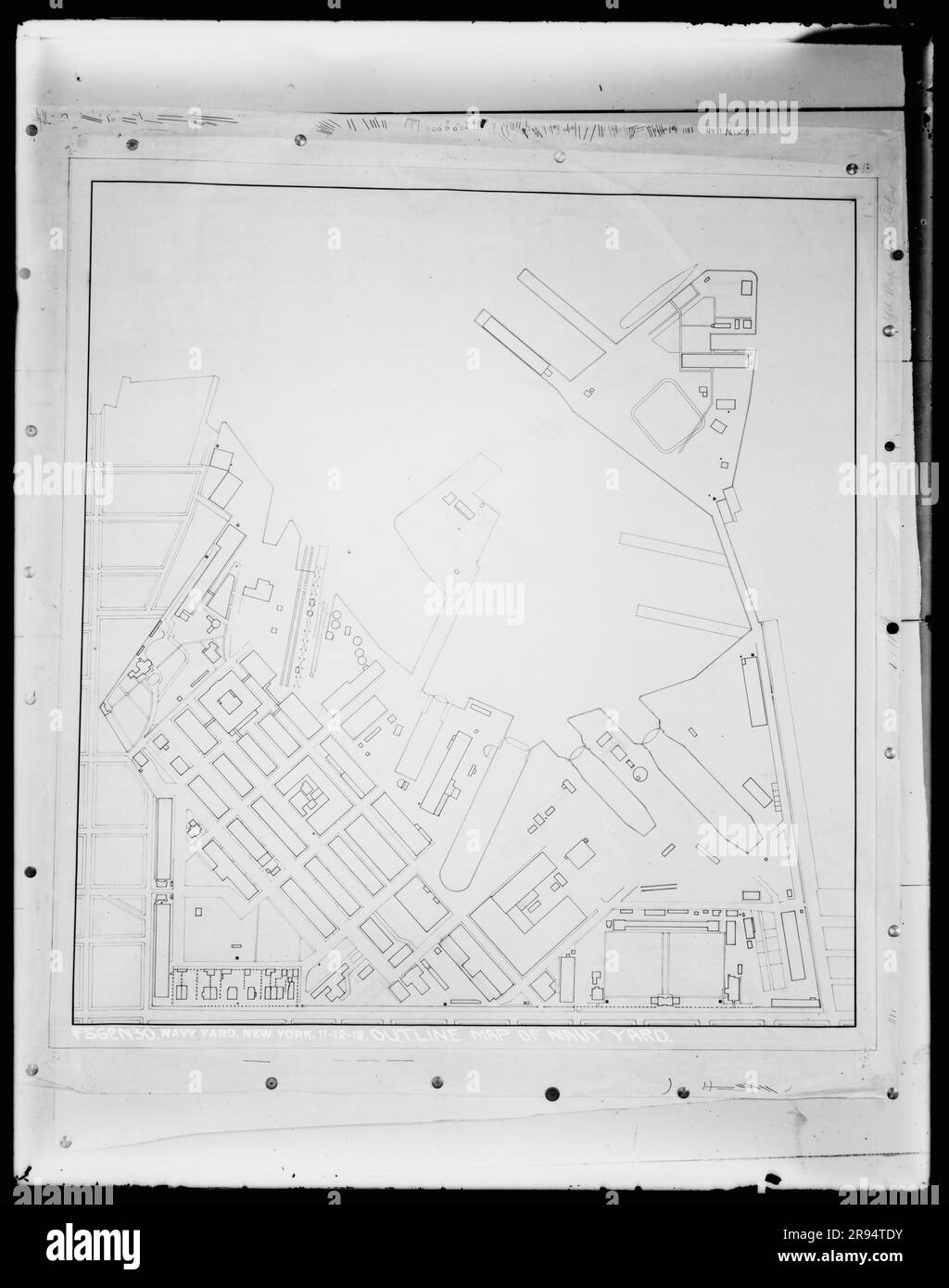 Outline Map of Navy Yard. Glass Plate Negatives of the Construction and ...