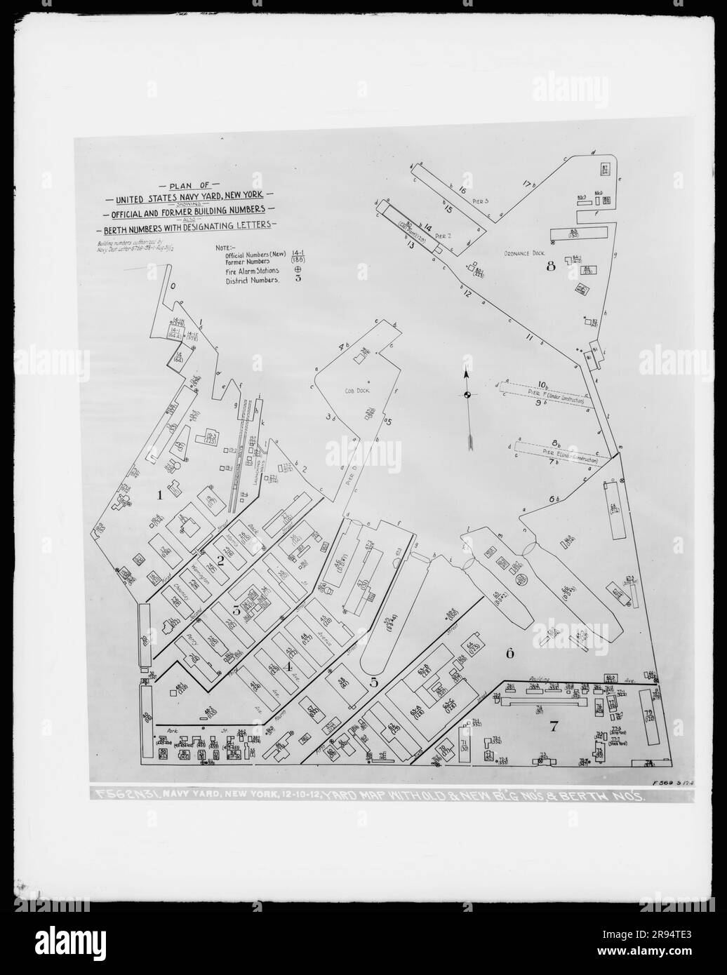 Yard Map with Old and New Building Numbers and Berth Numbers. Glass ...