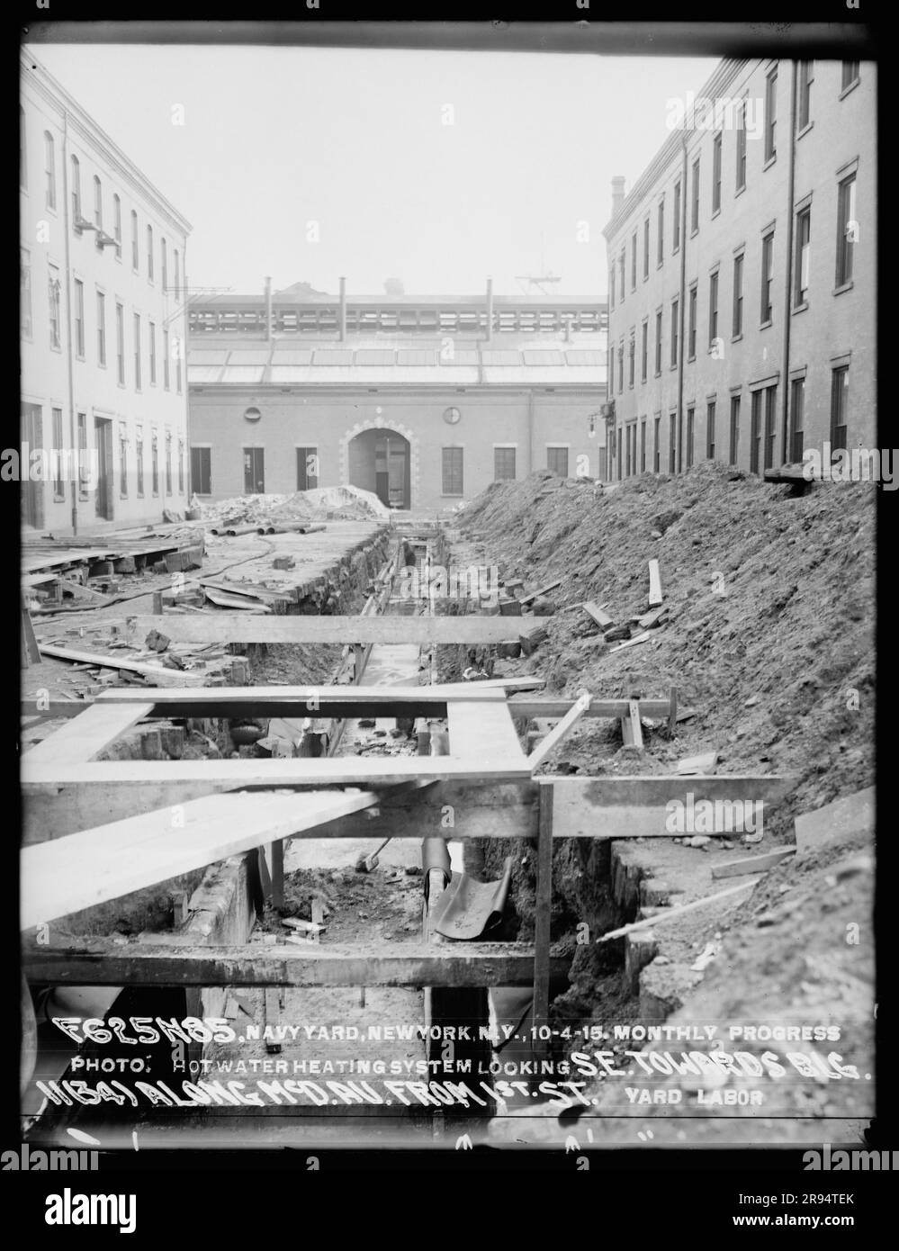 Monthly Progress Photo, Hot Water Heating System, Looking Northeast ...