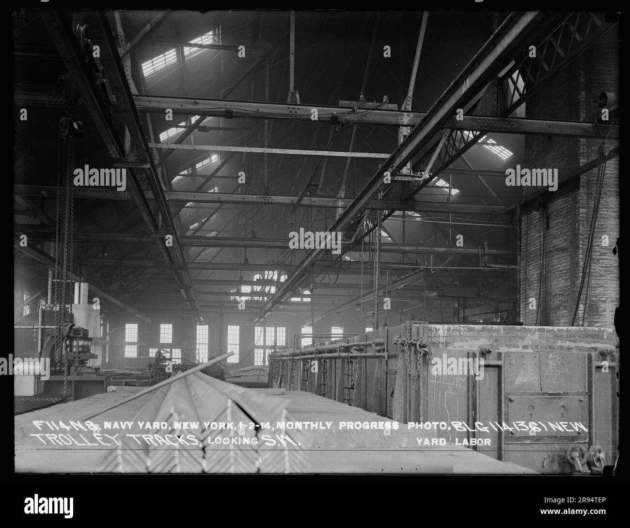 Monthly Progress Photo, Building 114 (36), Trolley Tracks, Looking ...