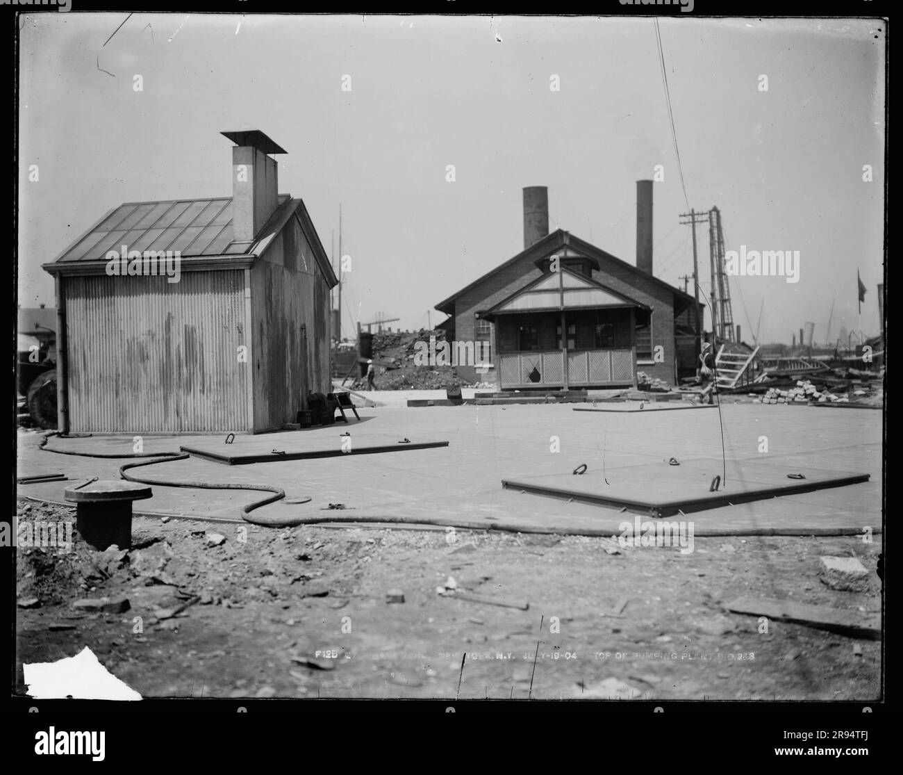Top of Pumping Plant Dry Dock 2 and 3. Glass Plate Negatives of the ...