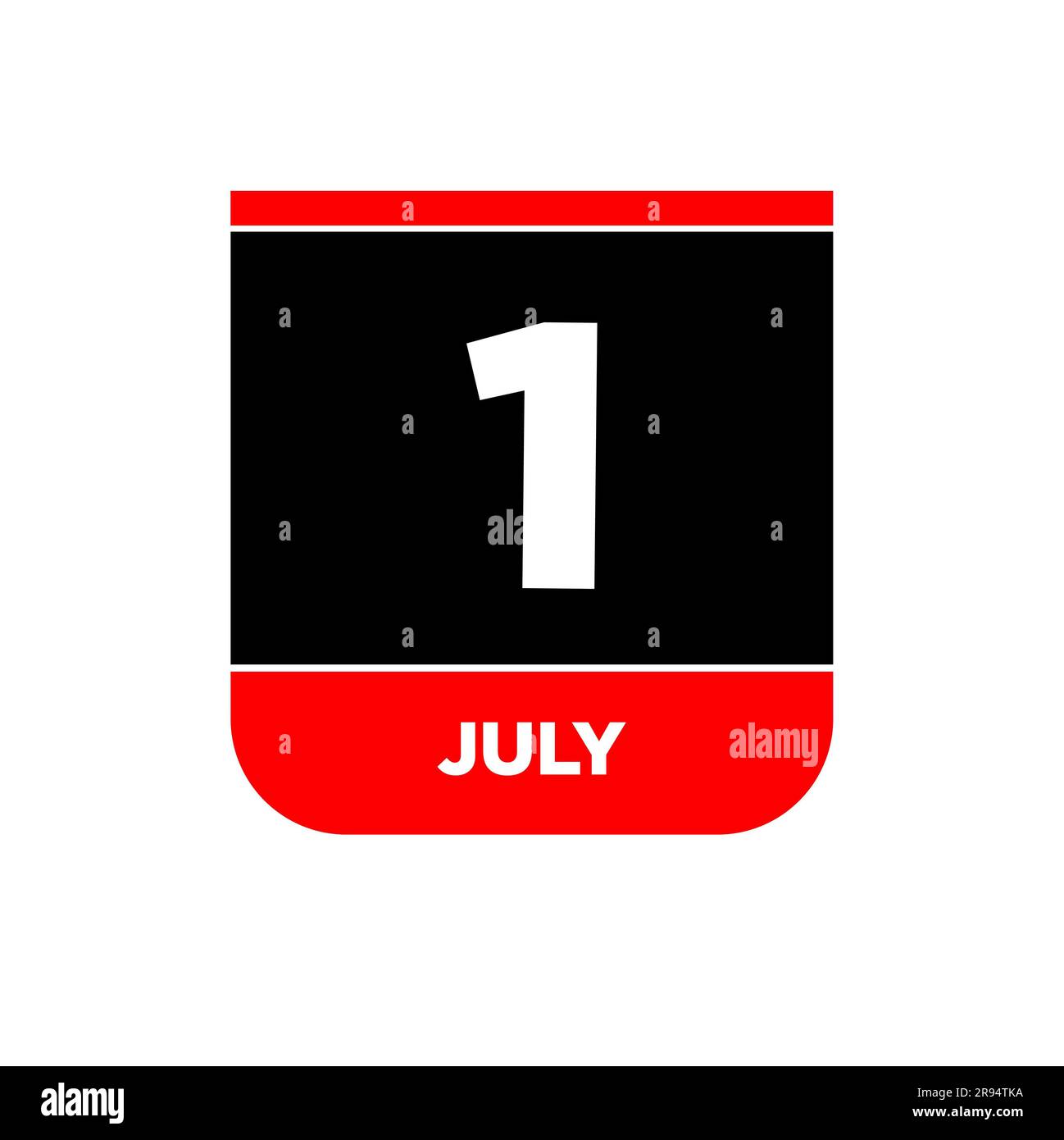 A calendar for July 1 on a white background Stock Photo - Alamy