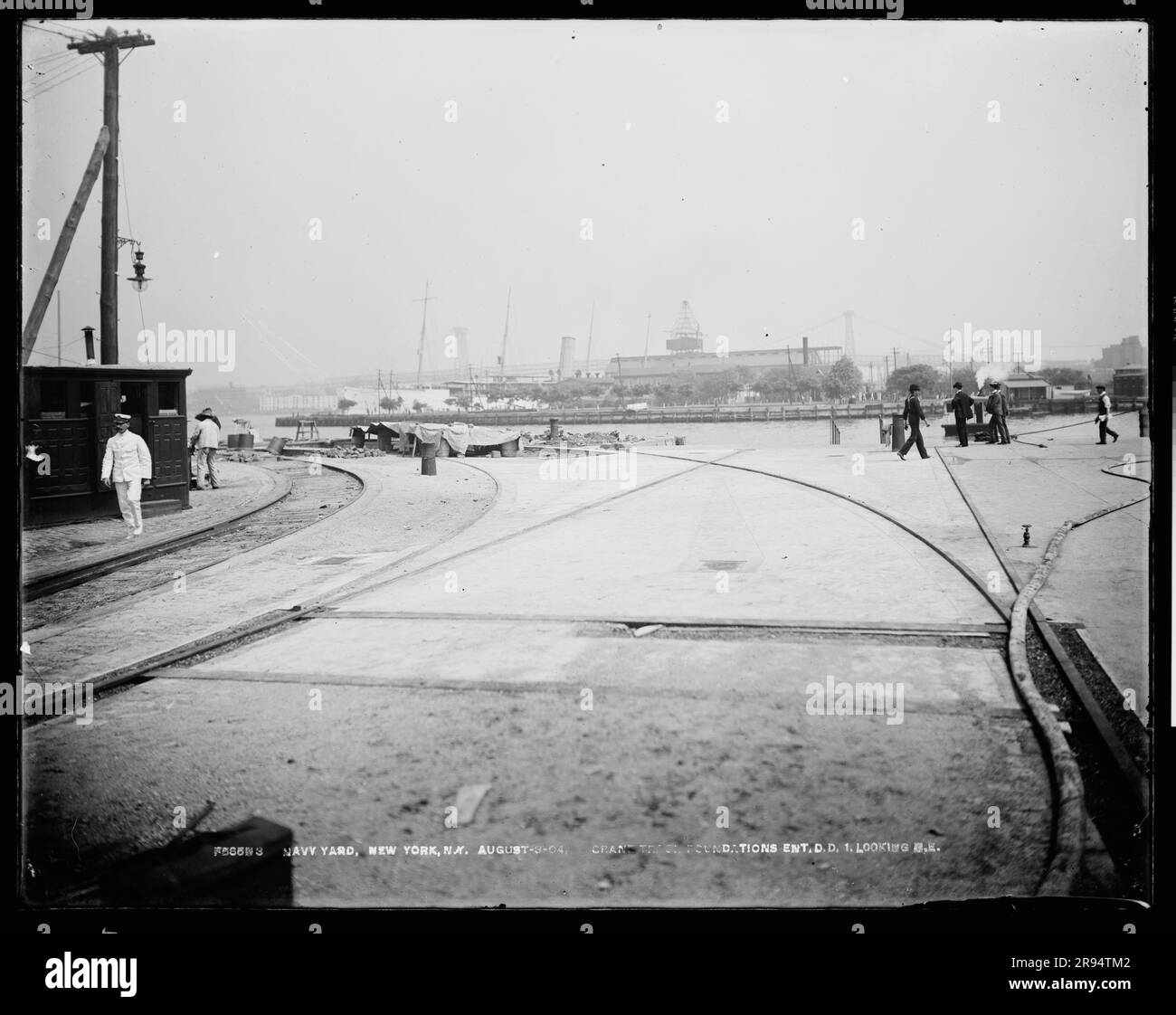Crane Track Foundations, Entering Dry Dock 1, Looking Southeast. Glass ...