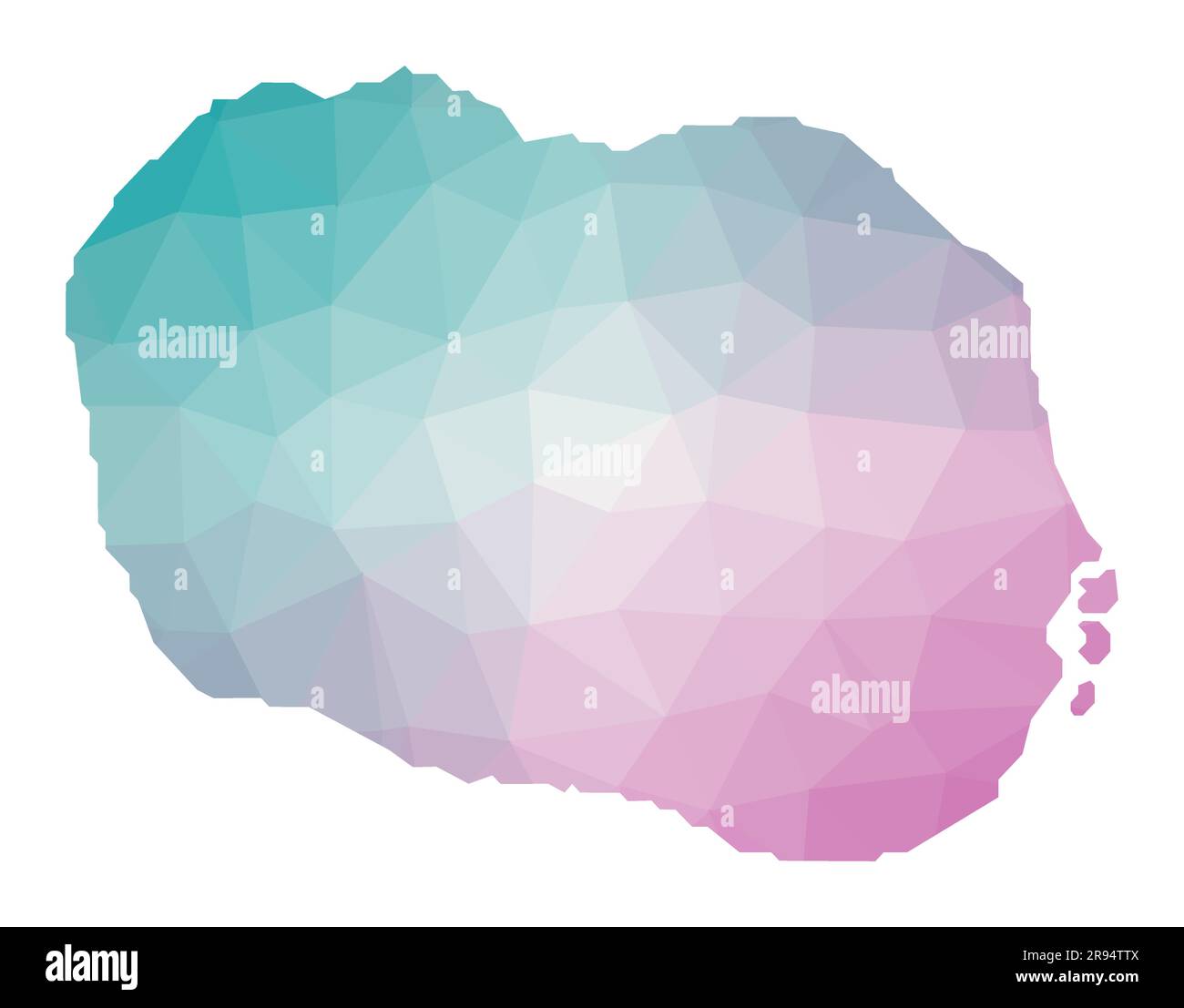 Polygonal map of Cook Islands. Geometric illustration of the island in ...