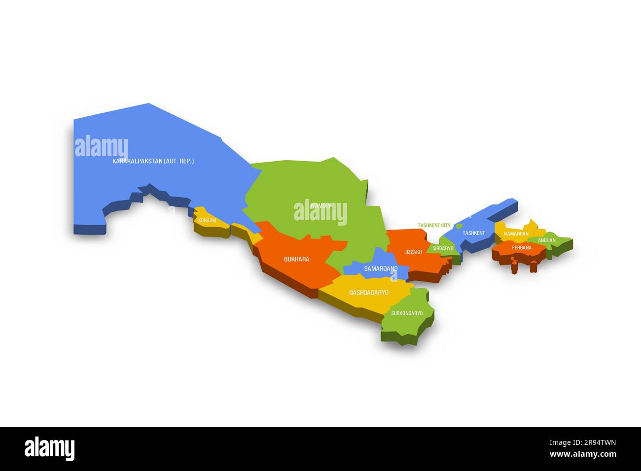 Uzbekistan political map of administrative divisions - regions ...