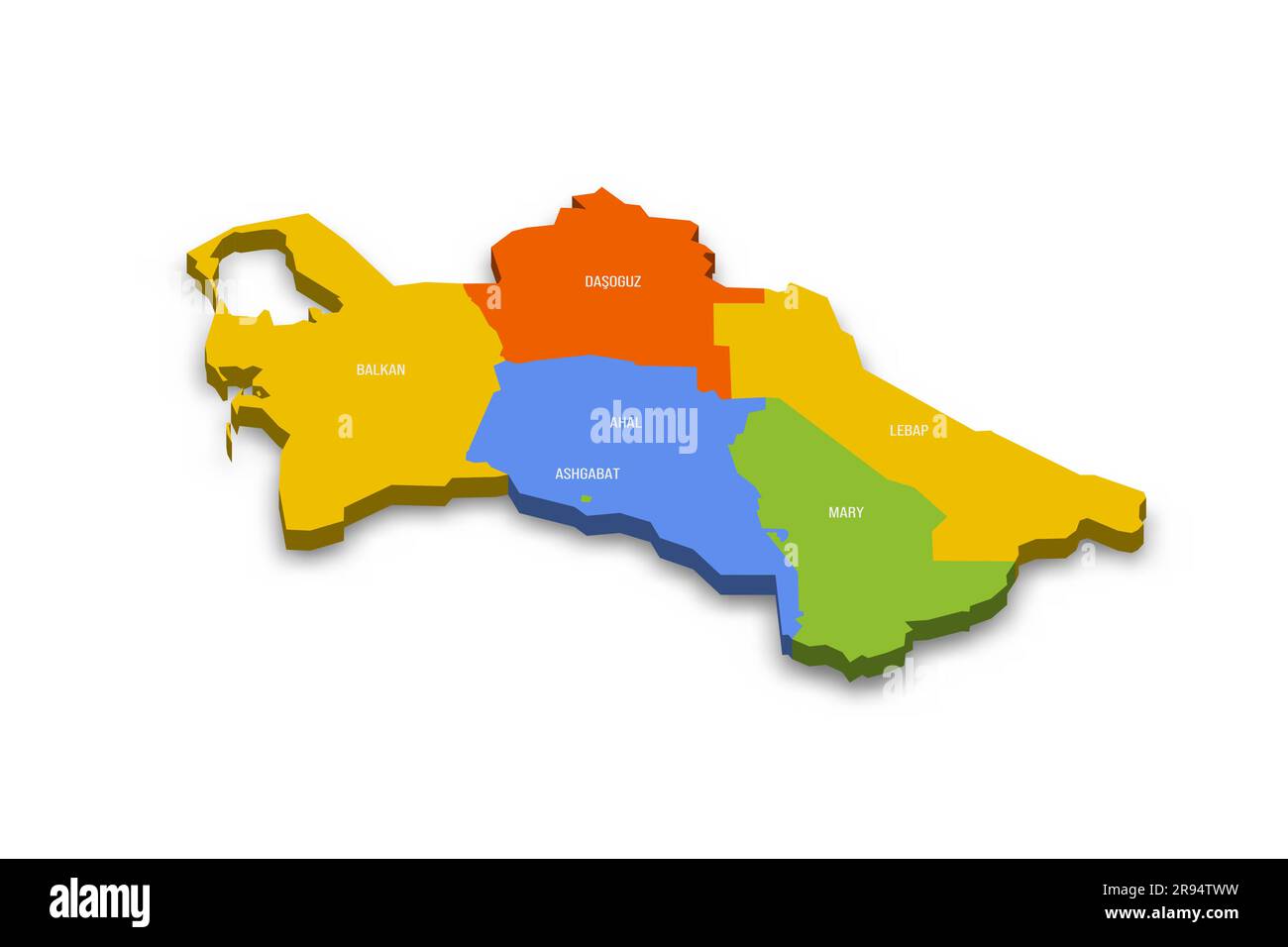 Turkmenistan political map of administrative divisions - regions and ...