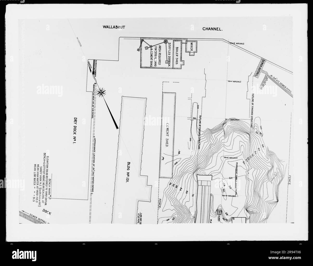 Court Map, Dry Dock 4, Bottom Left. Glass Plate Negatives of the ...