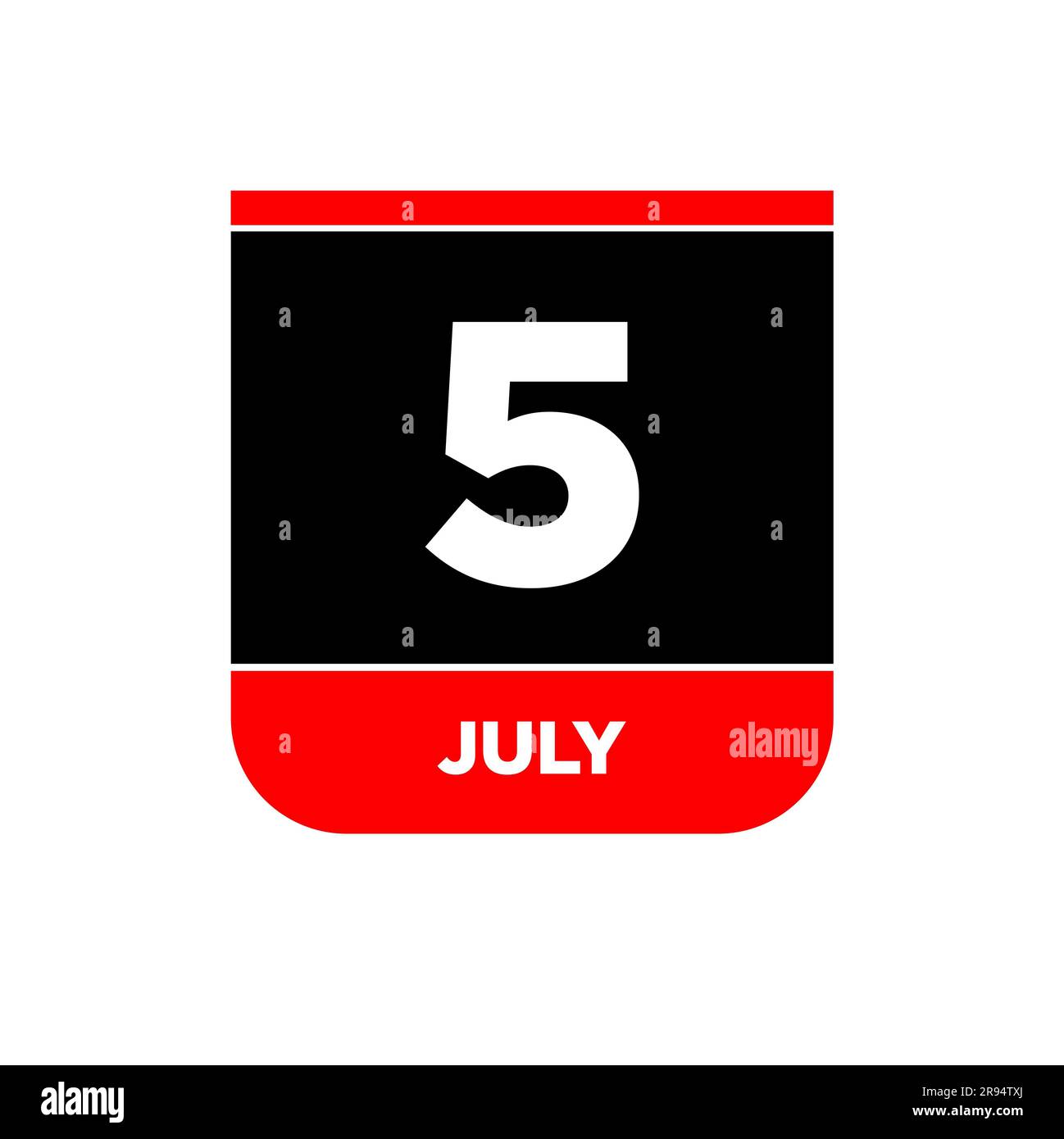 A calendar for July 5 on a white background Stock Photo - Alamy