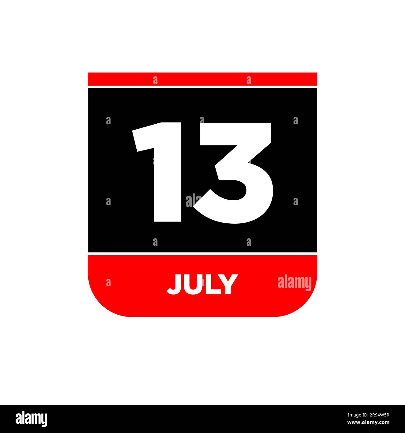 A calendar for July 13 on a white background Stock Photo - Alamy