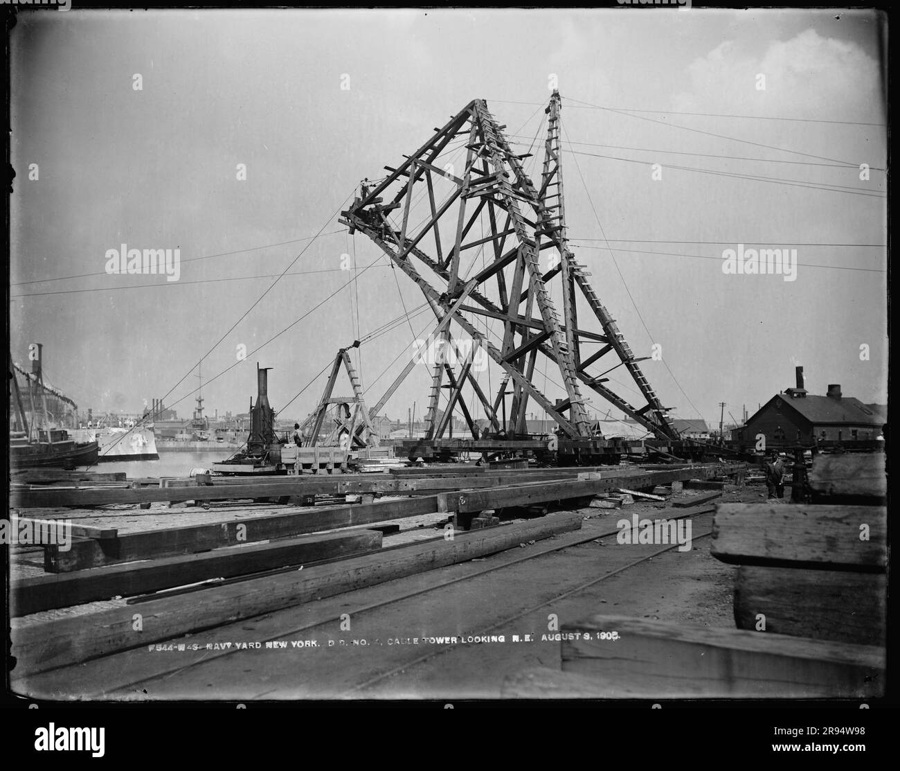 Dry Dock Number 4, Cable Tower Looking Northeast. Glass Plate Negatives ...
