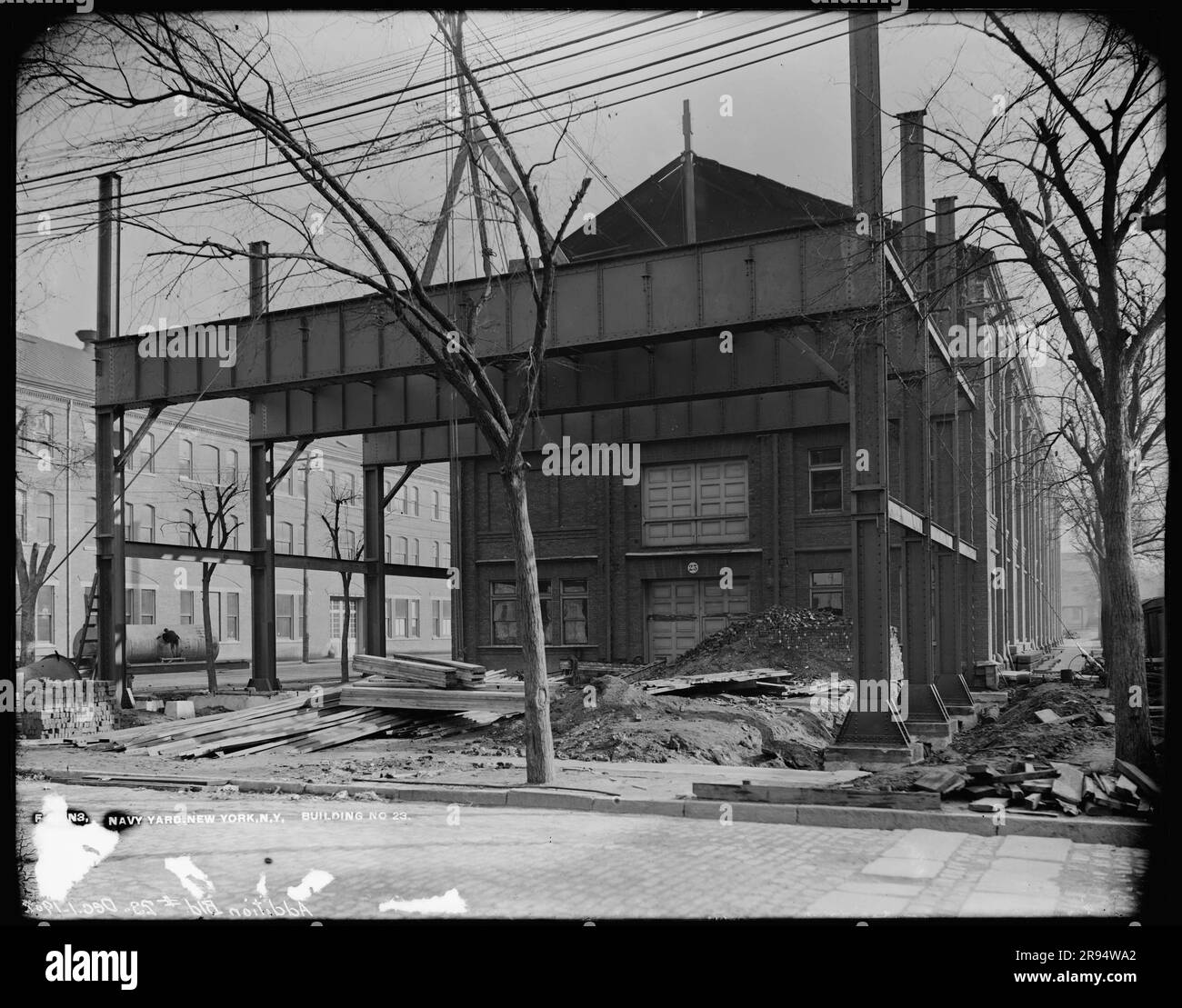 Building Number 23, Addition. Glass Plate Negatives of the Construction ...