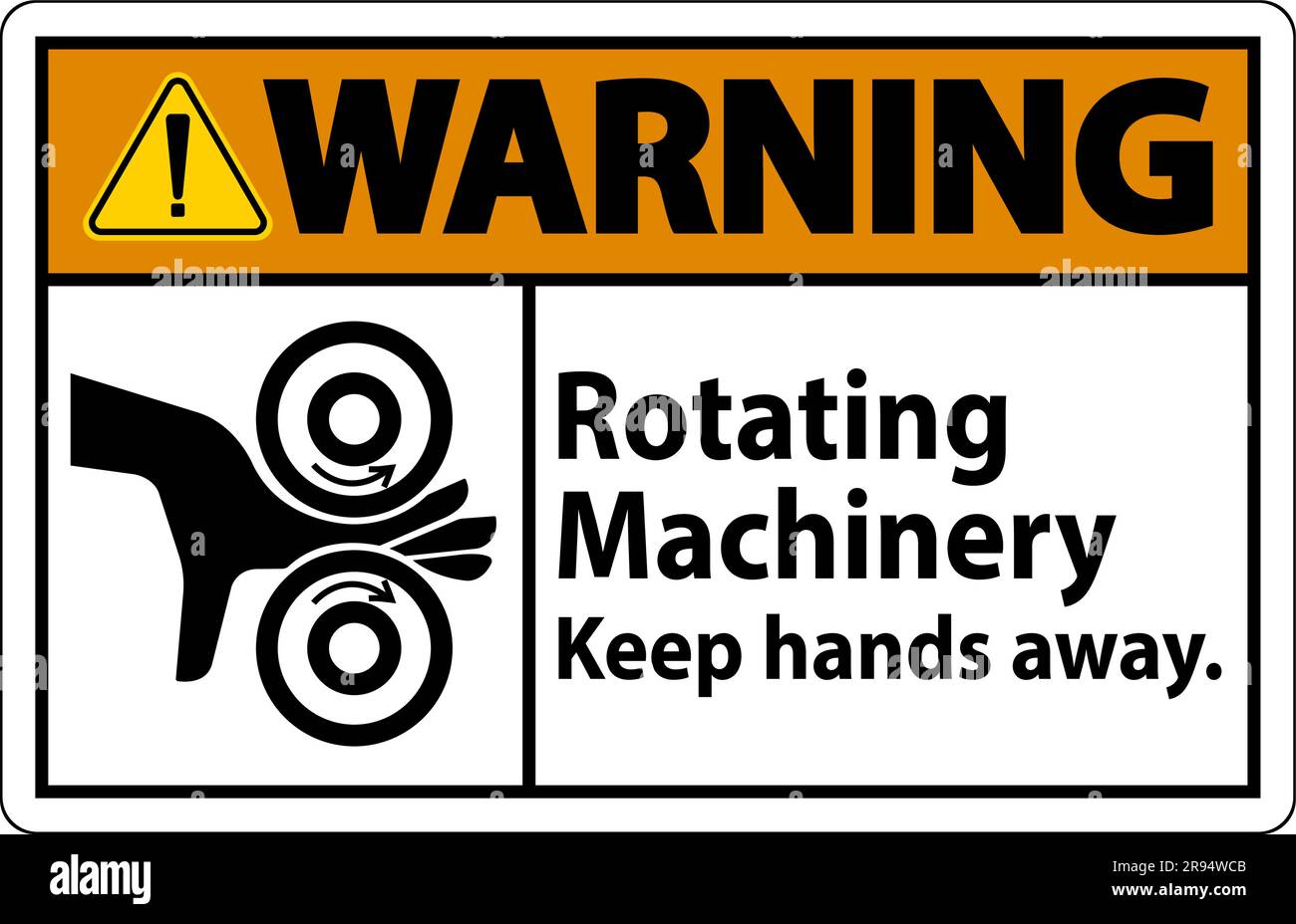 Warning Sign Rotating Machinery Keep Hands Away Stock Vector Image ...