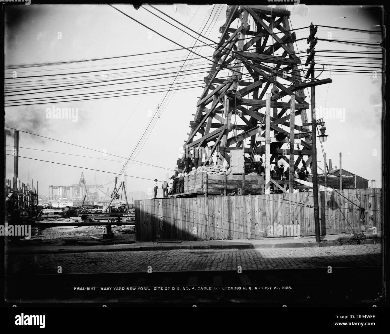 Site of Dry Dock Number 4, Cable Way, Looking Northeast. Glass Plate ...