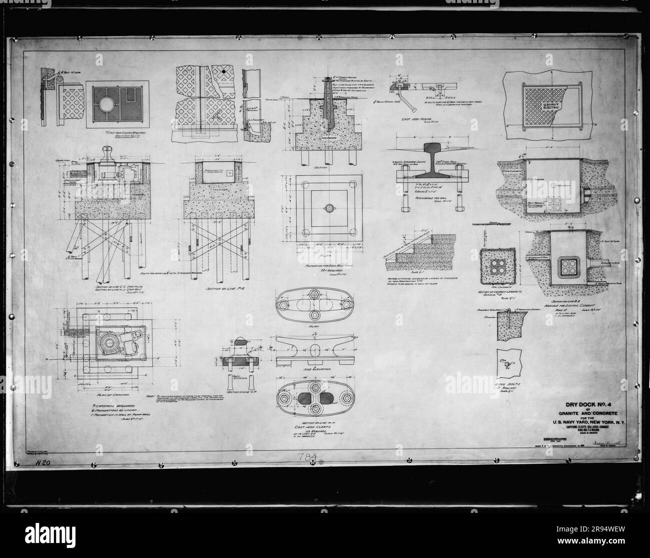 Drawing: Dry Dock Number 4 Granite and concrete for the US Navy Yard ...