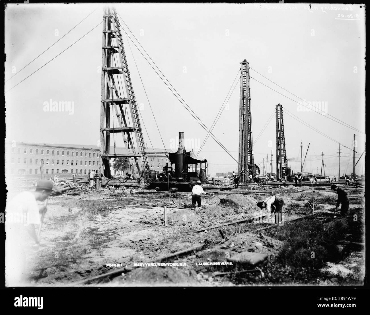 Launching Ways. Glass Plate Negatives of the Construction and Repair of ...