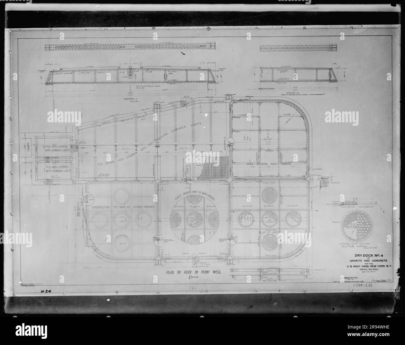 Pump Well Roof Details, Dry Dock Number 4 of Granite and Concrete, U.S ...