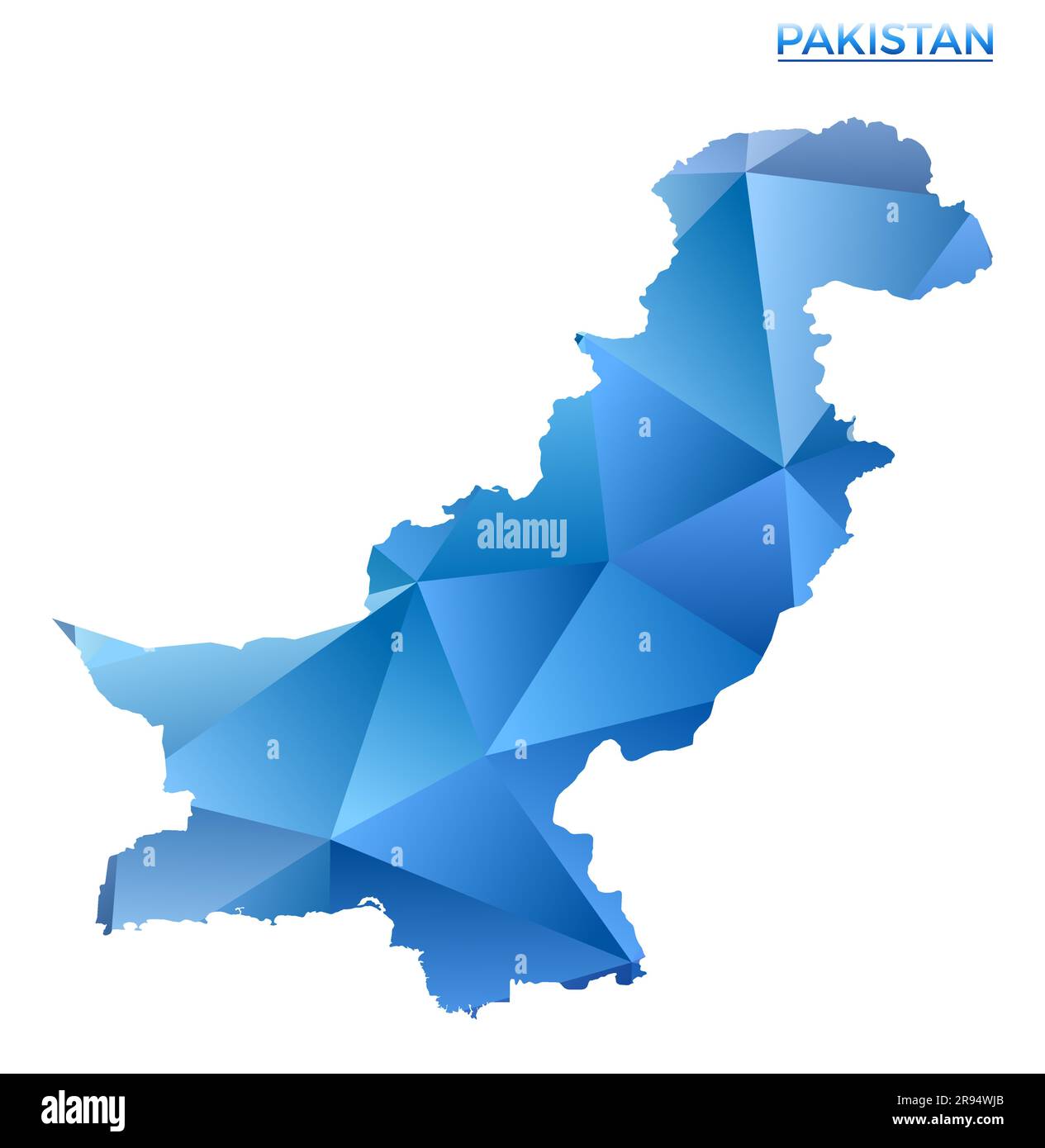 Vector polygonal Pakistan map. Vibrant geometric country in low poly ...